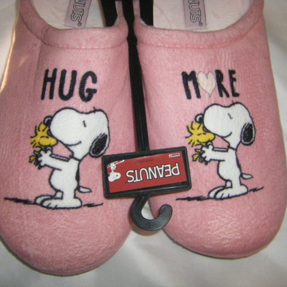 Peanuts | Shoes | Peanuts Snoopy Woodstock Slippers Pink Plush Hug More ...